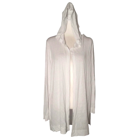 Sigrid Olsen | Sweaters | Sigrid Olsen White Hooded Open Front Long ...